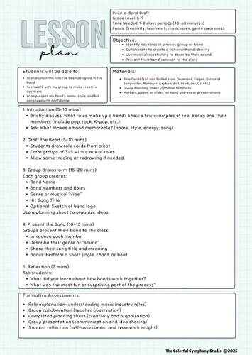 Build-a-Band Draft – Music Team Activity | Group Project | SEL | TPT