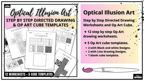 Optical Illusion Art: Step by Step Directed Drawing Worksheets and Op ...