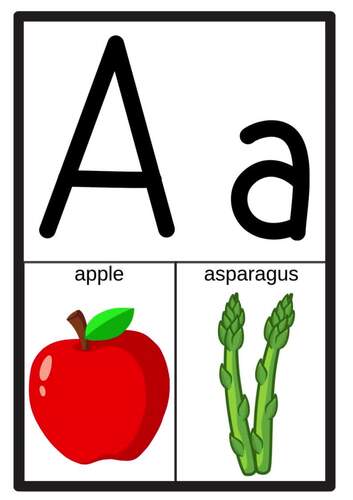ABC Produce Cards: Fruits & Vegetables! by Nourish and Thrive Education
