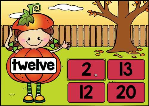 Fall Number Words Boom Cards by Stop and Smell the Crayons | TPT