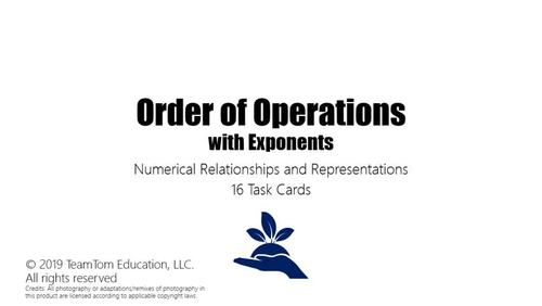 Order of Operations with Exponents by Team Tom | TPT