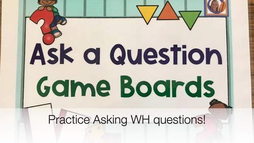 Asking Questions Game Boards for language therapy and social skills for ...