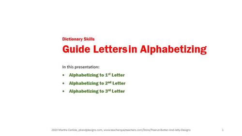 DYSLEXIA RESOURCES: PPT,Dictionary Skills, Alphabetizing to 1st, 2nd ...