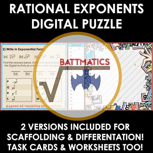 Rational Exponents DIFFERENTIATED SELF-CHECKING DIGITAL ACTIVITY + TASK ...