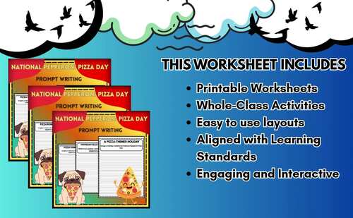 Extra Cheese, Extra Fun 20 Pizza Day Writing Prompts Worksheet Grade 3-7