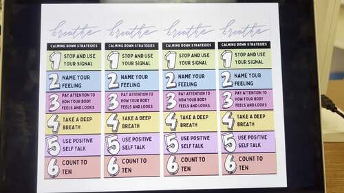 Second Step Calming Down Strategy Bookmark & SEL Positive Affirmation ...