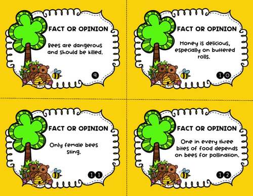 Fact and Opinion Task Cards | Recording Sheet | GR3-5 by Dannies Eduhouse