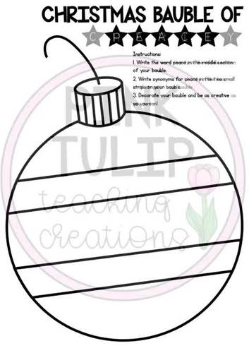Christmas Bauble Synonym Activity by Pink Tulip Teaching Creations