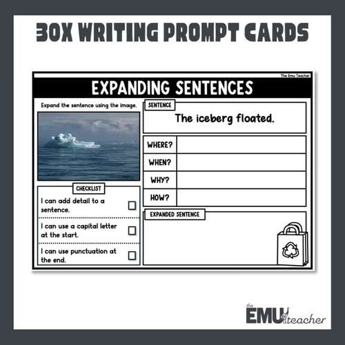 Earth Day Sentence Writing Prompts Improve Sentence Structure & Punctuation