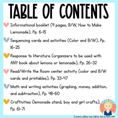 Summer Activities for Kindergarten and First Grade | Lemonade Themed