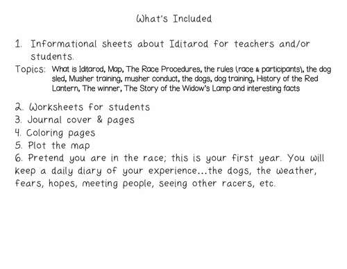 Iditarod - The Dog Sled Race by Teacher Trish | TPT