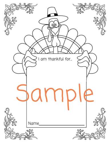 Thankful Turkey Thanksgiving Template/Worksheet (Multiple Options!)