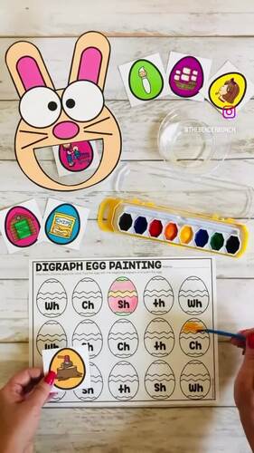 Easter Beginning Digraphs - Painting Easter Eggs Activity - Feed the ...