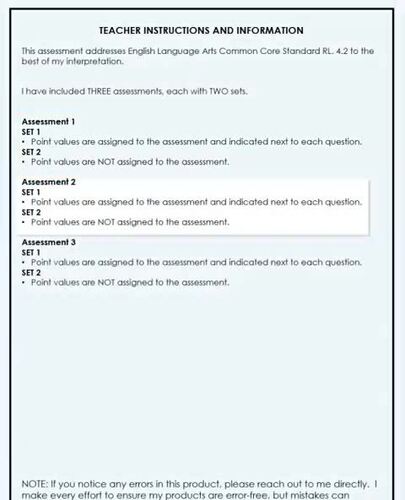 Theme and Summary Assessments | 4th Grade by Summer Sweetness | TPT