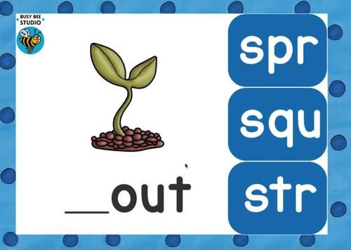 3 LETTER CONSONANT BLEND BOOM CARDS BEGINNING TRIGRAPH SPR SQU STR THR ...