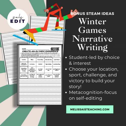 Winter Olympic Games Story Writing Activity Sub Plan 2nd 3rd 4th 5th Grade