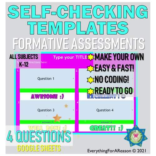 Self-Checking Templates BUNDLE - For Teachers - Google Sheets | TPT