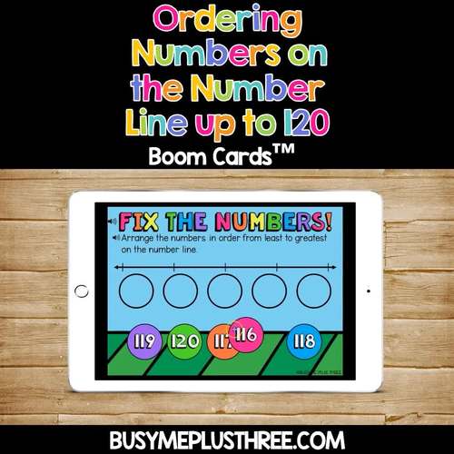Number Line Practice Ordering Numbers to 120 BOOM CARDS™ Digital ...