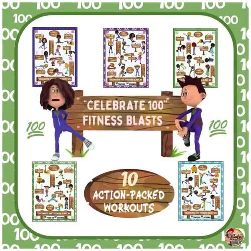 100 Days of School PE Activities - Seasonal Gym Warm Up - 100 Day ...