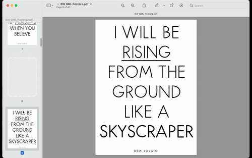 B&W Growth Mindset Lyric | Posters - Series 1 & 2 by musicpluscoffee