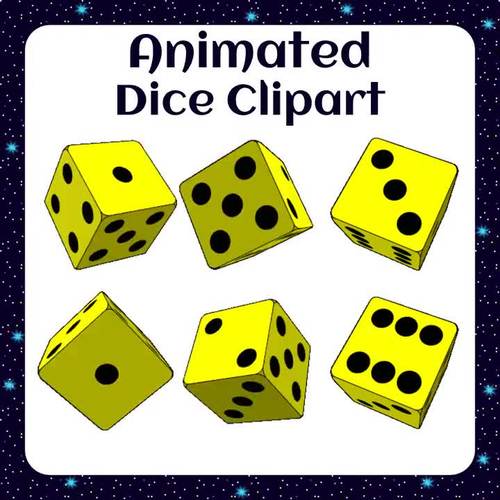 Digital Dice GIFs - Animated Clipart – Yellow with Black Dots | TPT