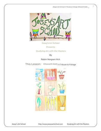 Ellsworth Kelly Art Lesson 1st-4th grade Art History Foliage | TPT