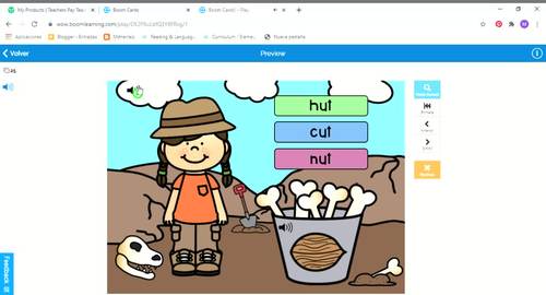 BOOM CARDS: Reading CVC WORDS (read short vowel u)-Distance Learning