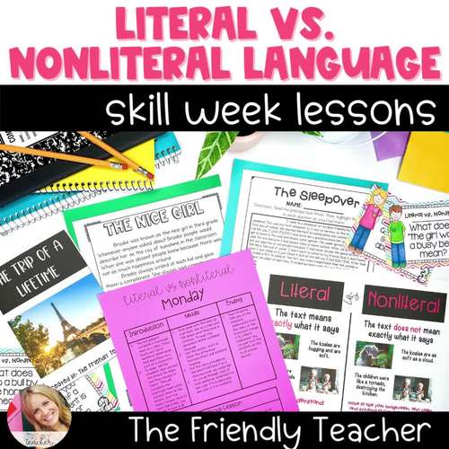 Literal and Nonliteral Language Lesson Plans with Activities | TPT