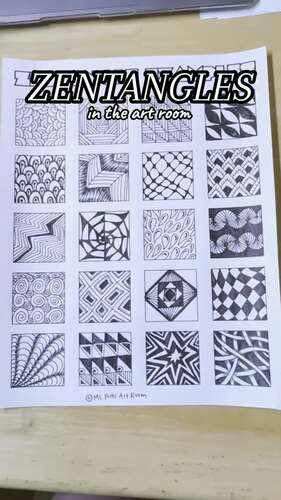 Zentangle Challenge Handout & Game | Fun Drawing Activity for 2nd Grade ...