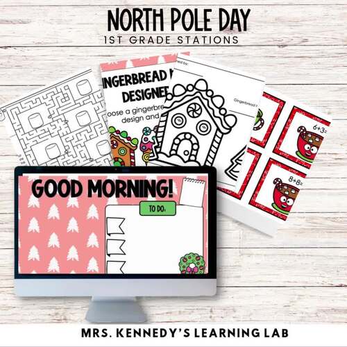 North Pole Day | First Grade Christmas Stations | Holiday Activities