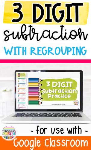 3 Digit Subtraction With Regrouping Worksheets & Slides Math Activity