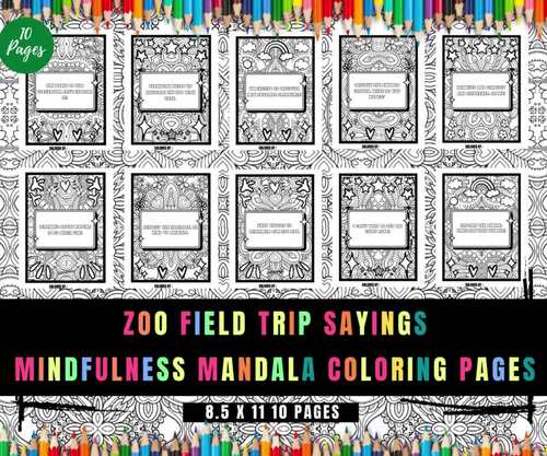 Zoo Field Trip Activities, Mindfulness Mandala Coloring Pages, No Prep