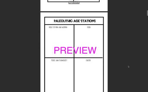 Early Humans-Paleolithic Age Stations (Digital and Printable Versions ...
