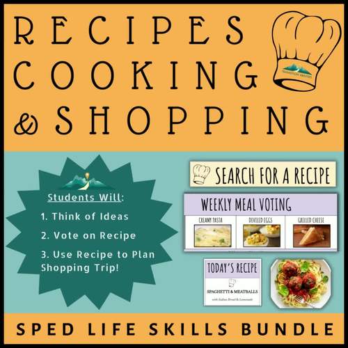 Grocery Skills (Recipe, Cooking & Shopping) Weekly Reusable BUNDLE