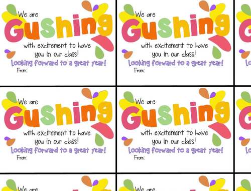Fruit Gushers Beginning of Year Tag-We're gushing with excitement to ...