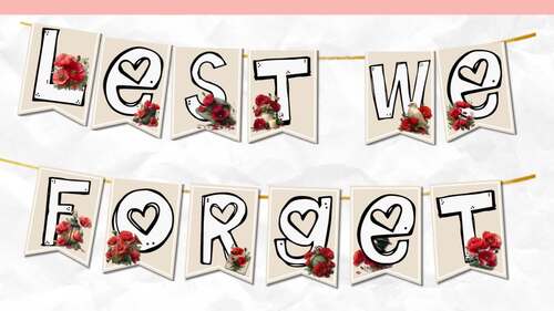 ANZAC Day Decoration Lest We Forget Banner Printable, Remembrance Day ...