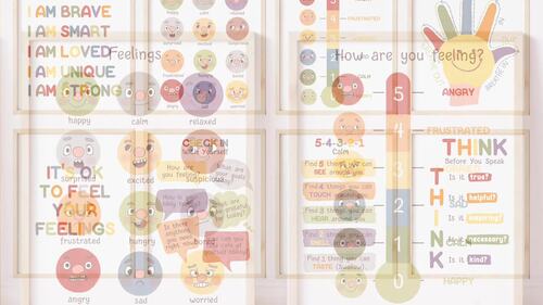 8 Calm Down Corner Posters Rainbow Classroom Psychology Prints Growth ...