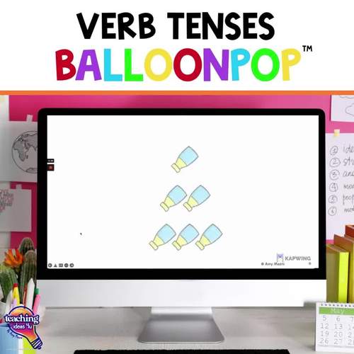 5th Grade Verb Tenses Digital Grammar Review Games BalloonPop™ | TPT