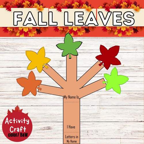 Editable Fall Leaf Name Craft for Preschool-Autumn Name Practice and ...