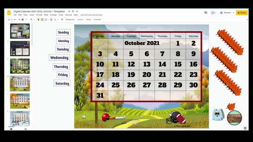 Daily Morning Digital Activity Calendar 2021-2022 + templates | TpT