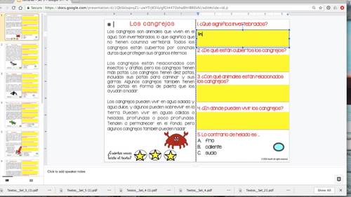 Reading Comprehension in Spanish Google Classroom Lecturas Digital and ...