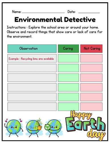 Earth Day Activities: Environmental Detective & Poster (Grades 3-6)