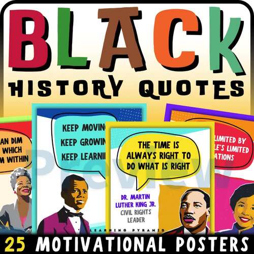 Black History Month Posters | Motivational Quotes from Influential ...