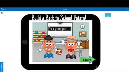Back to School Build a Potato Boom Cards™ | Digital Game | TPT