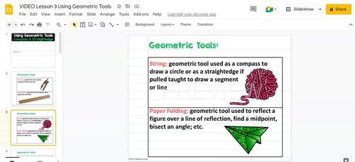 Using Geometric Tools Google Slides Digital Lesson by Mathberry Lane