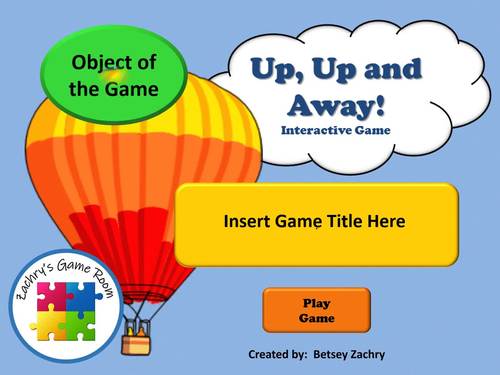 Editable PowerPoint Review Game Template: Up, Up, and Away Balloon Race
