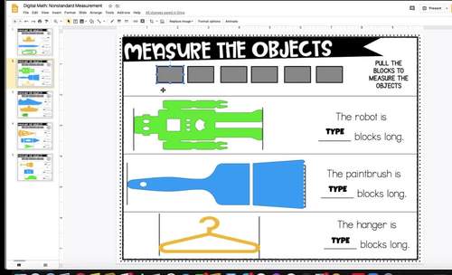 Digital Math//Nonstandard Measurement//Google & Seesaw//DISTANCE LEARNING
