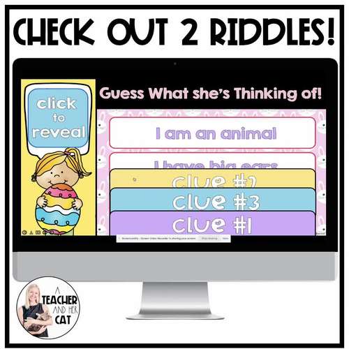 Easter Riddles Guessing Game by A Teacher and her Cat | TPT