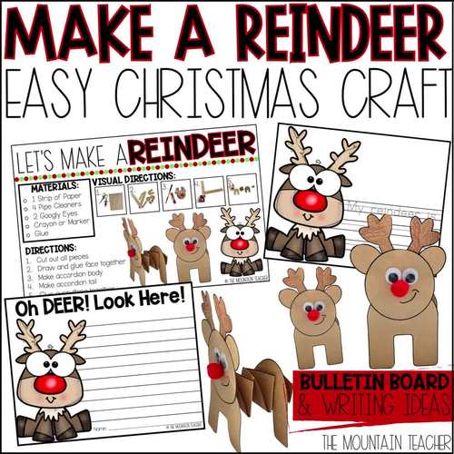 EASY Reindeer Craft and Quick Writing Prompt | Last Minute Christmas ...