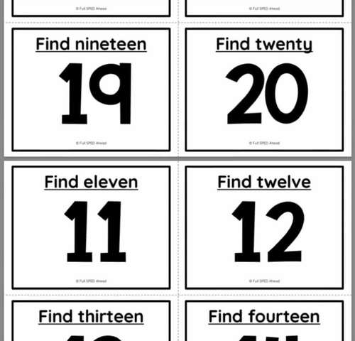 Numbers 11-20 Task Cards for Special Education | TPT